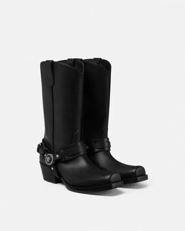 Versace Square-toe Heeled Boots