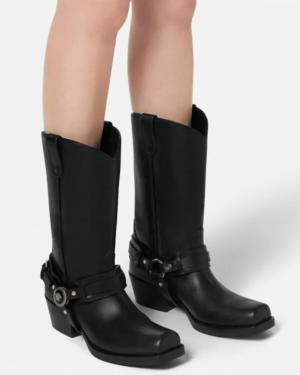 Versace Square-toe Heeled Boots