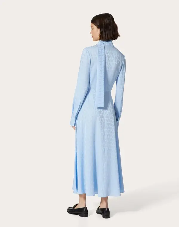 Valentino Garavani Toile Iconographe Long-sleeved Dress - Blue