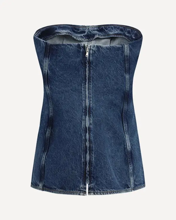 AGOLDE Lara Strapless Denim Top