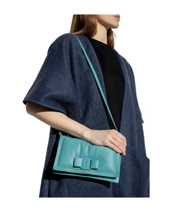 FERRAGAMO Logo Flip Shoulder Bag - Blue