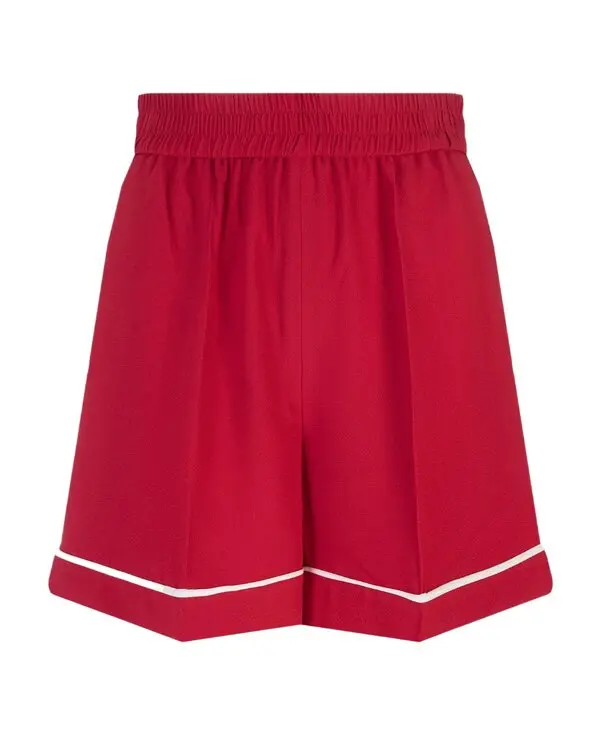 Red Valentino Valentino High Waist Contrasting Trim Shorts - Red