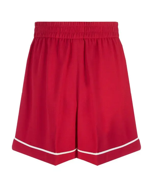 Red Valentino Valentino High Waist Contrasting Trim Shorts - Red