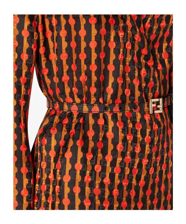 Fendi Geometric Polka Dot Silk Jacquard Dress
