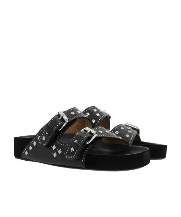Isabel Marant Étoile Lennyo Studded Slip-on Slides - Black