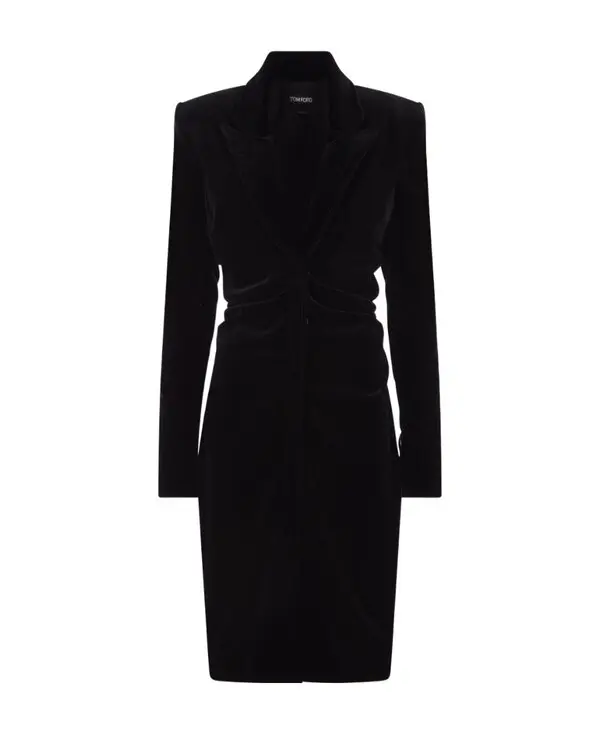TOM FORD Velvet Plunge V-neck Midi Dress