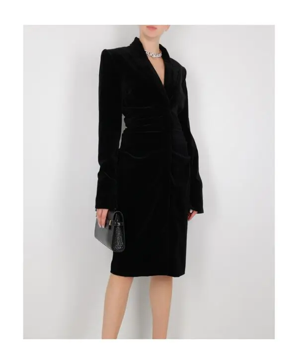 TOM FORD Velvet Plunge V-neck Midi Dress