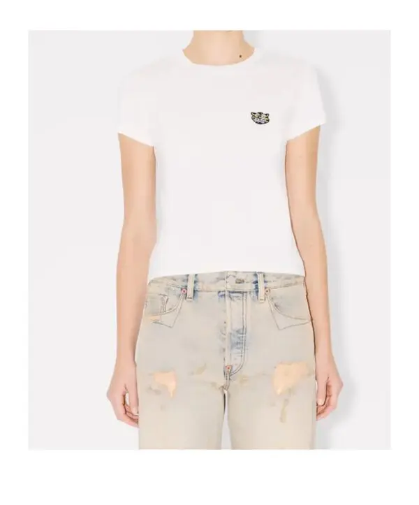 Kenzo Wild Tiger Embroidered Crewneck T-shirt - Off-white