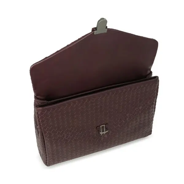 Bottega Veneta Intrecciato Weaving Briefcase - Brown