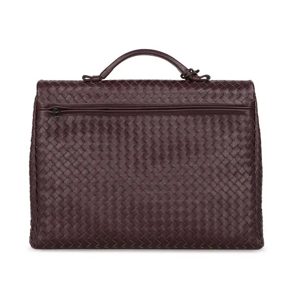 Bottega Veneta Intrecciato Weaving Briefcase - Brown