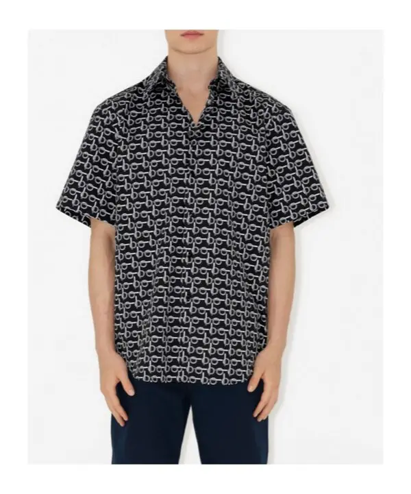 Burberry B-line Printed Short-sleeved Shirt - Black