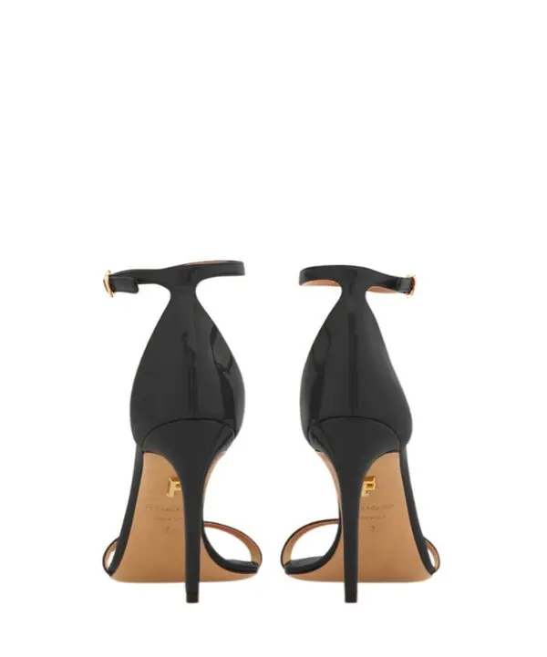 FERRAGAMO Stiletto Sandals With Adjustable Ankle Strap - Black