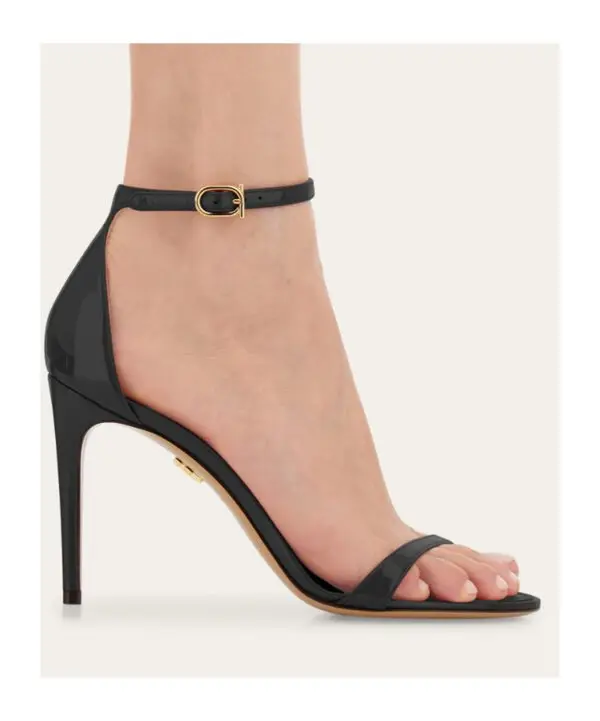 FERRAGAMO Stiletto Sandals With Adjustable Ankle Strap - Black