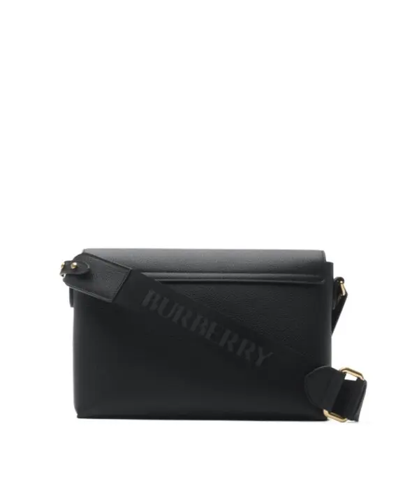Burberry Note Checked Shoulder Bag - Black