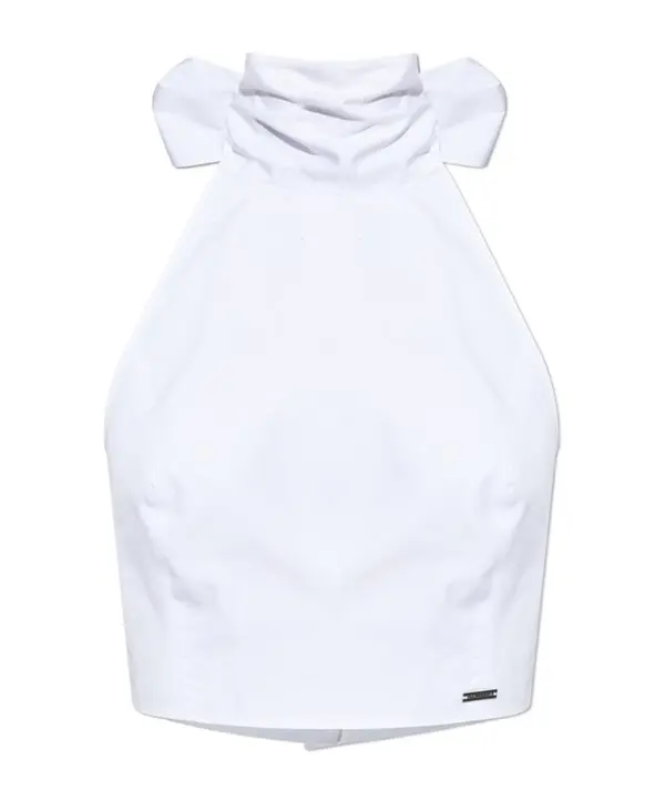 Dsquared2 Geometric Stand Collar Pussy Bow Top