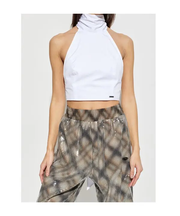 Dsquared2 Geometric Stand Collar Pussy Bow Top
