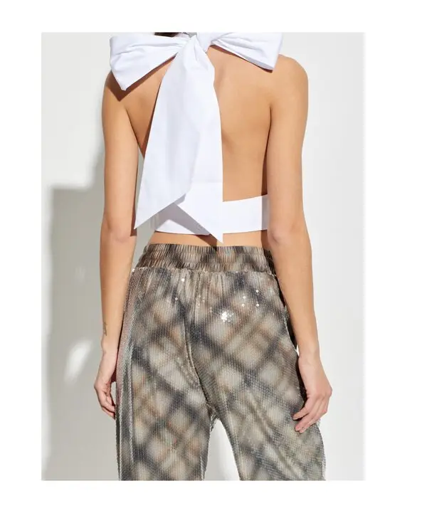 Dsquared2 Geometric Stand Collar Pussy Bow Top