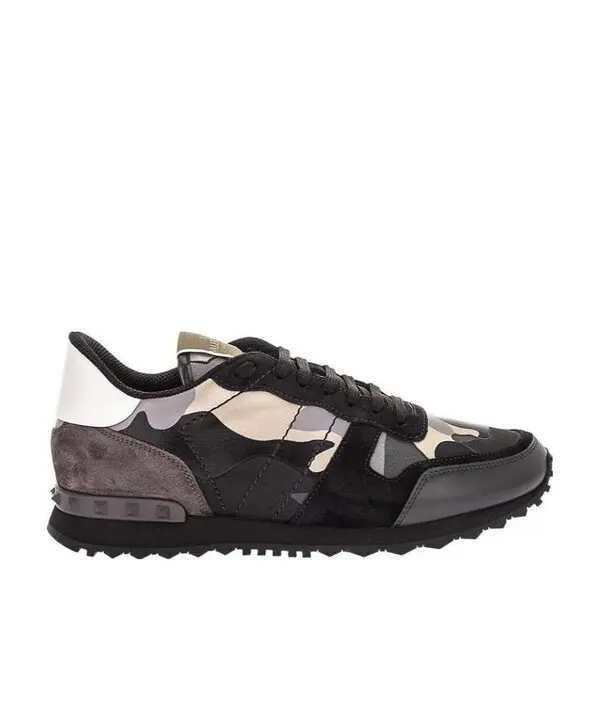 Valentino Garavani Rockrunner Camouflage Sneakers - Black
