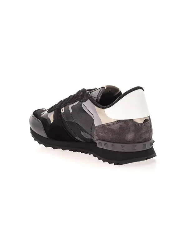 Valentino Garavani Rockrunner Camouflage Sneakers - Black