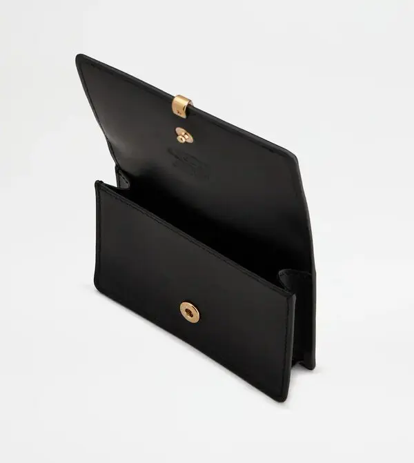 TOD'S Bar Snap Buttoned Wallet - Black