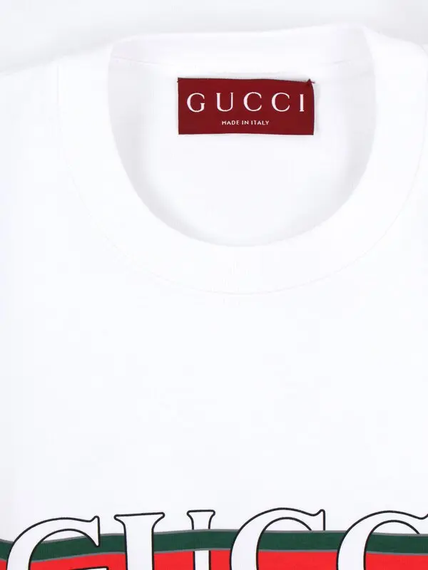 Gucci Logo Printed Crewneck T-shirt - White