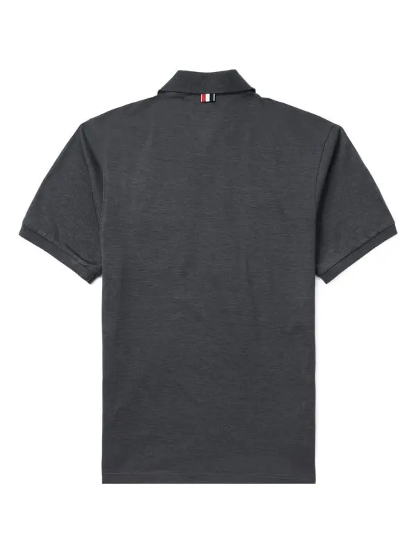 Thom Browne Rwb Short-sleeved Polo Shirt - Dark Gray