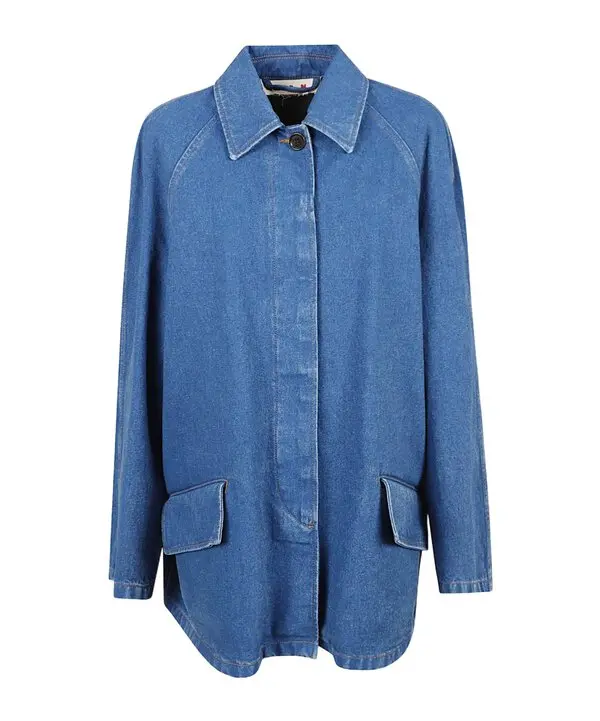 Marni Oversized Flap-pocket Denim Jacket - Ocean