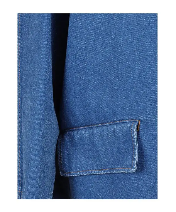 Marni Oversized Flap-pocket Denim Jacket - Ocean