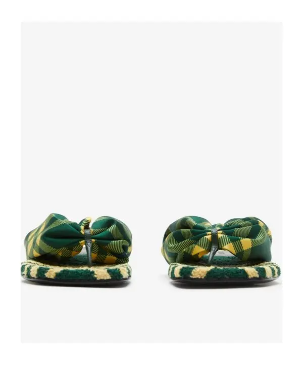 Burberry Checked Thong-strap Pool Flat Slides