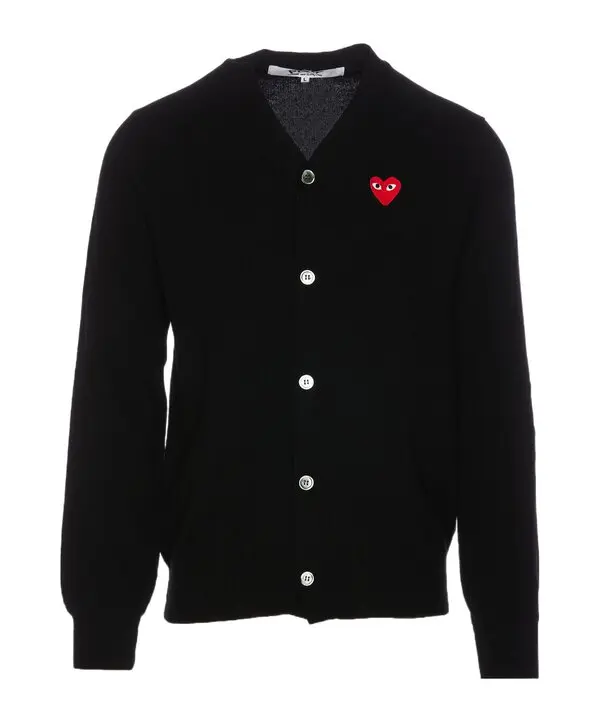 Comme Des Garçons Heart Patch V-neck Cardigan