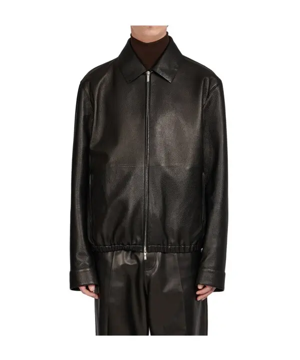 FERRAGAMO Leather Zip-up Jacket
