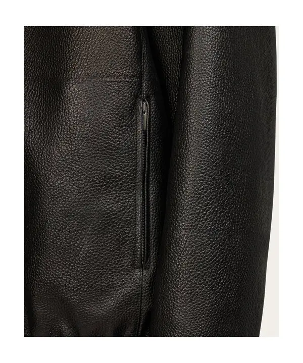 FERRAGAMO Leather Zip-up Jacket