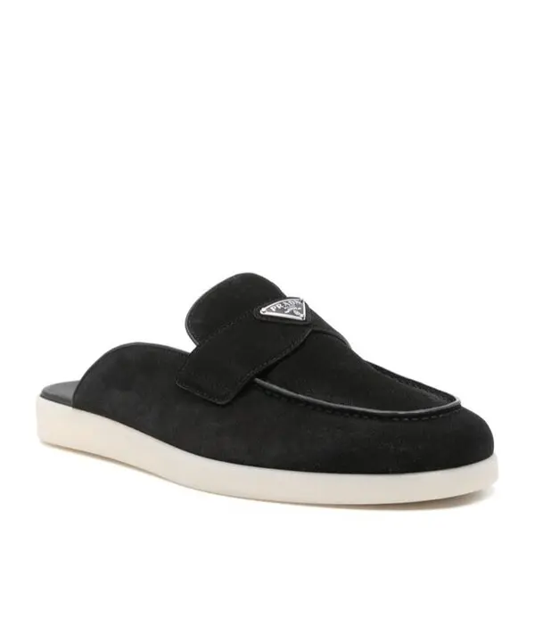Prada Band Logo Mules - Black