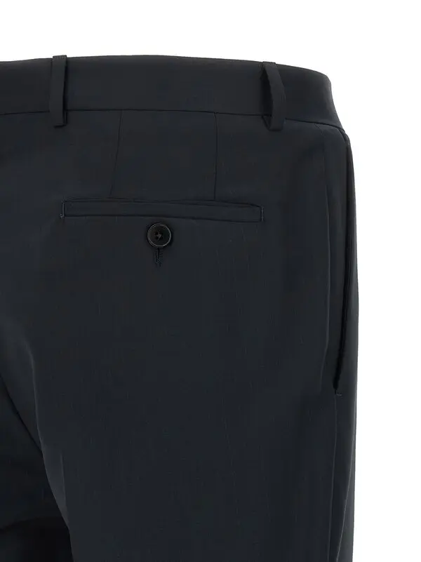 Zegna Pinstripe Single Breasted Suit Set - Blue