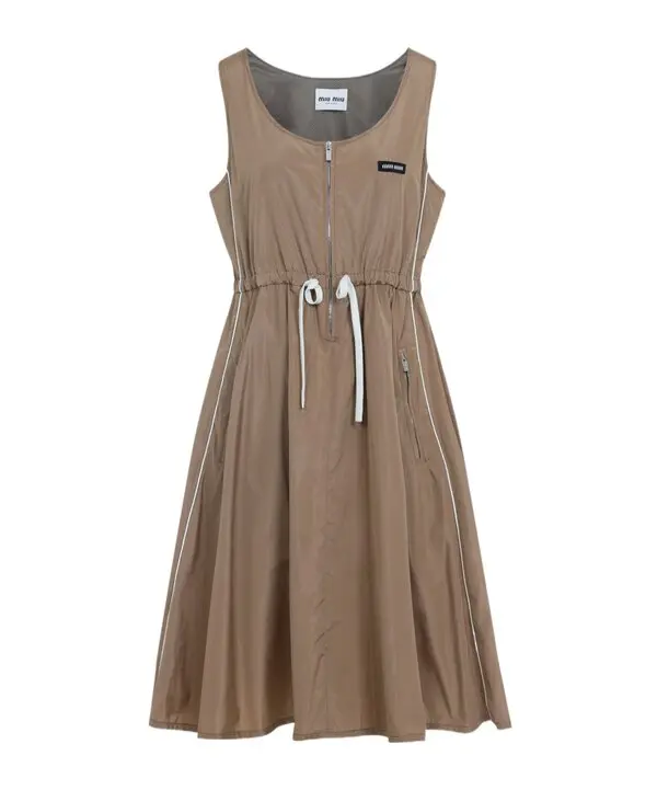 Miu Miu Sleeveless Technical Silk Dress