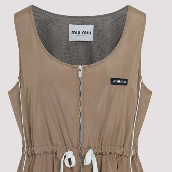 Miu Miu Sleeveless Technical Silk Dress