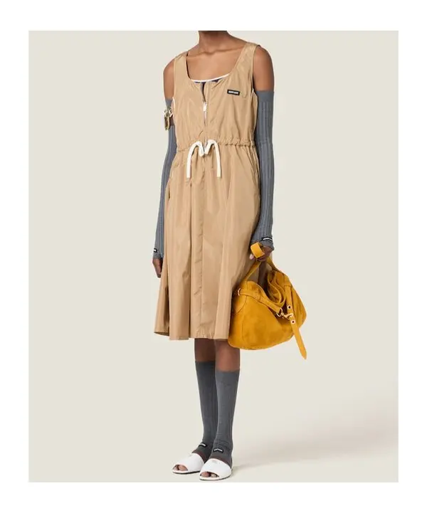 Miu Miu Sleeveless Technical Silk Dress