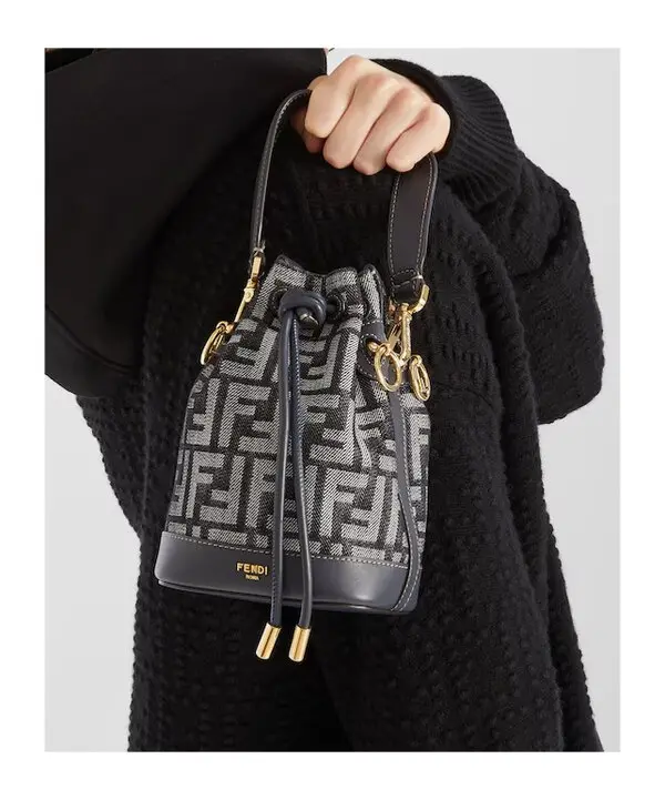 Fendi Mon Tresor Ff Jacquard Mini Bucket Bag