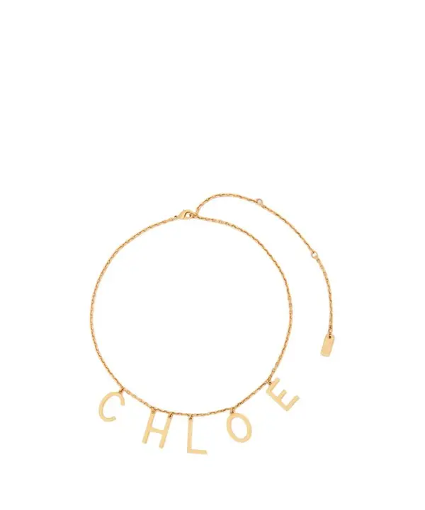 Chloé Letters Choker Necklace - Vintage Gold