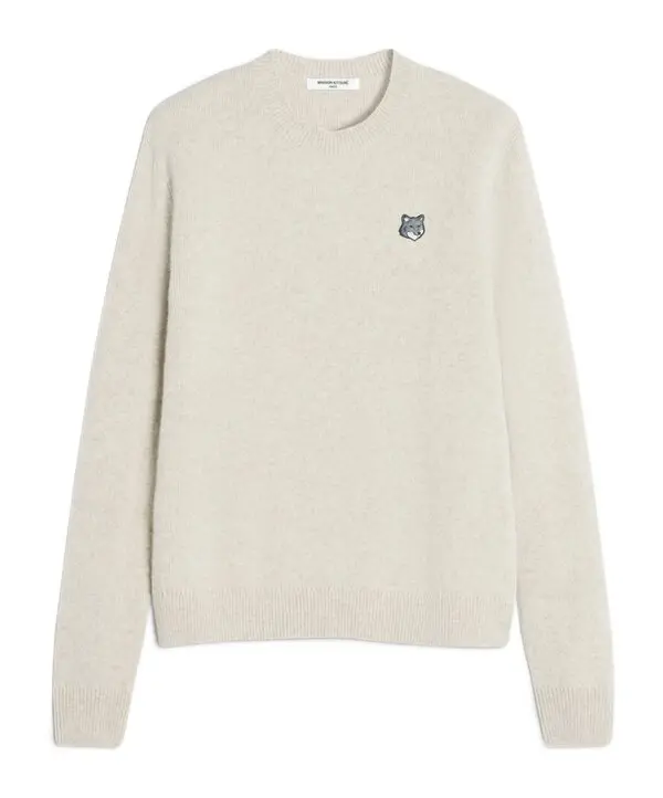 Maison Kitsuné Fox Head Crew Neck Jumper - Tan