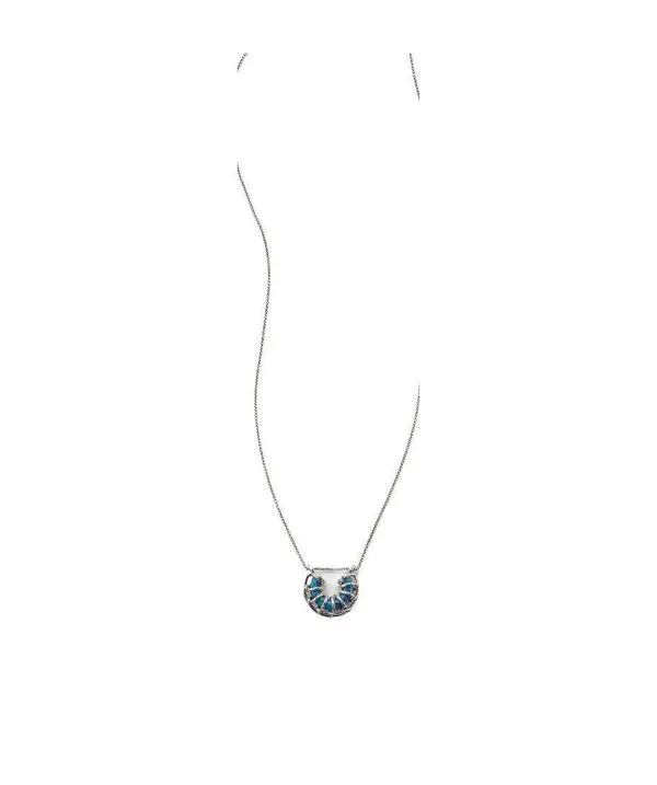 Bottega Veneta Silver Turquoise Pendant Necklace - White