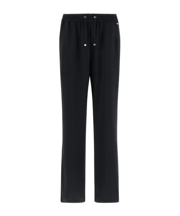 Herno Wide Leg Satin Trousers - Black