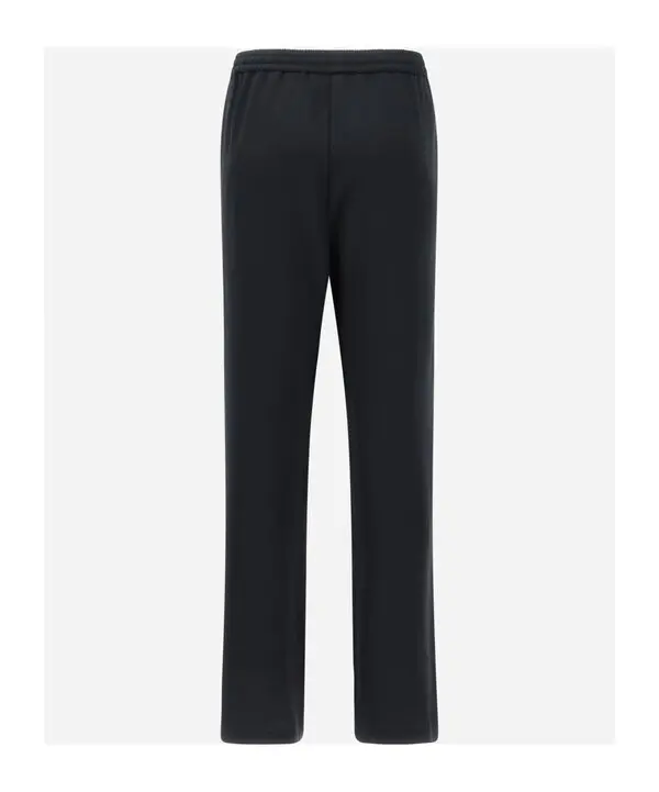 Herno Wide Leg Satin Trousers - Black
