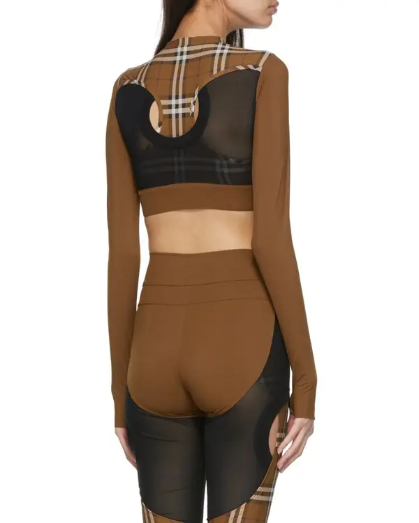 Burberry Checked Stretch-jersey Cropped Top