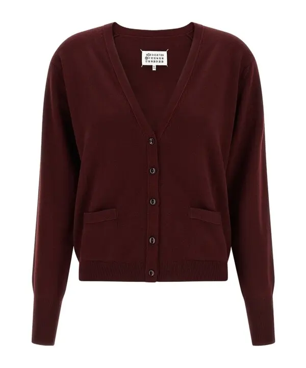 MAISON MARGIELA Long-sleeved V-neck Cardigan - Brown