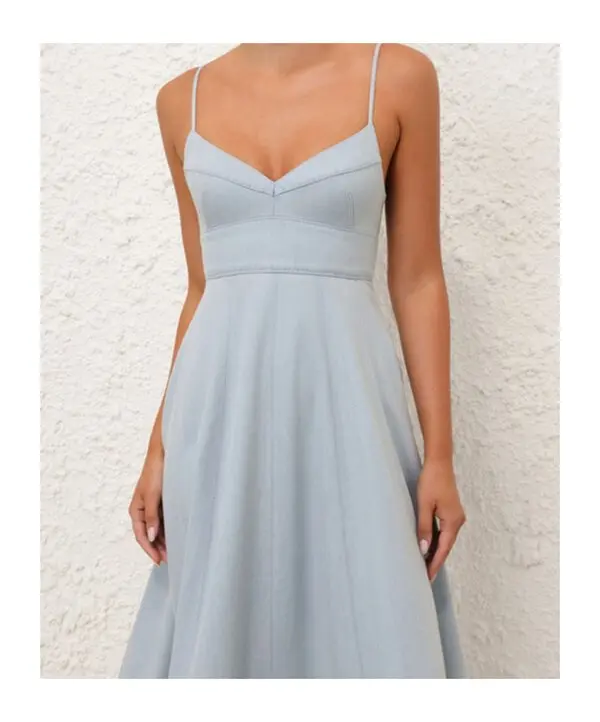 Zimmermann Denim Corset Midi Dress - Icestm - 16% Off
