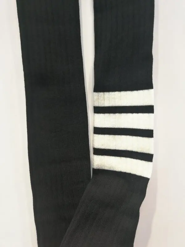 Thom Browne Four-bar Striped Ribbed Tights - Black