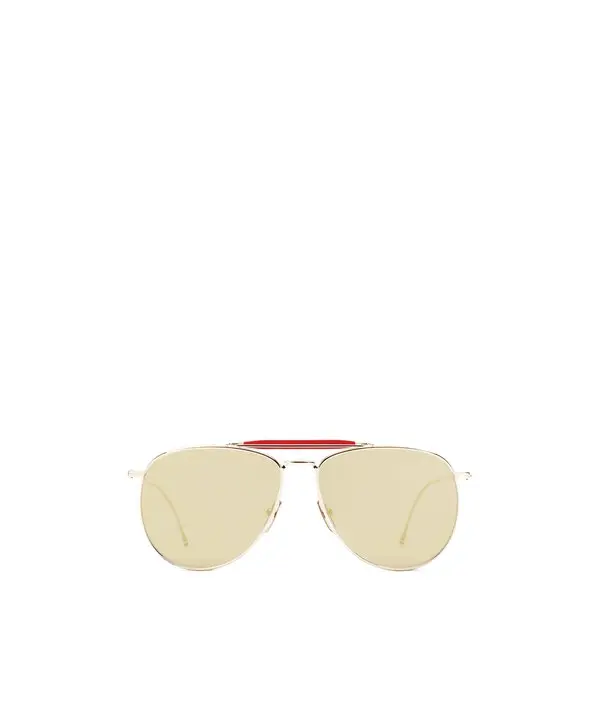 Thom Browne Aviator Sunglasses With Full Rim - Golden