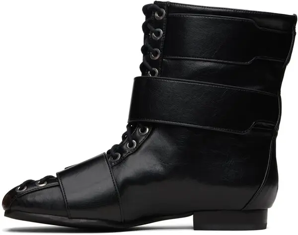 GANNI Buckled Lace-up Boots