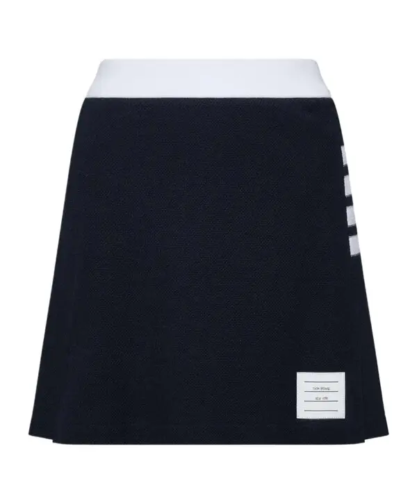 Thom Browne Pleated Mini Skirt With Four Bar Stripes